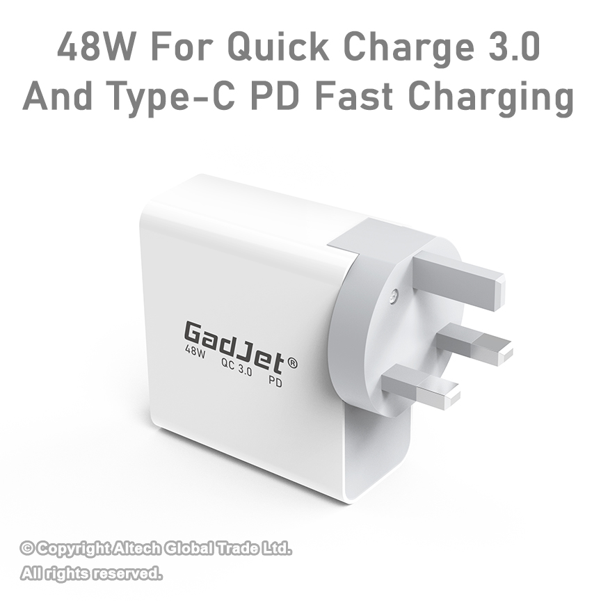 4-Port Type-C PD + QC Power Adapter - GadJet